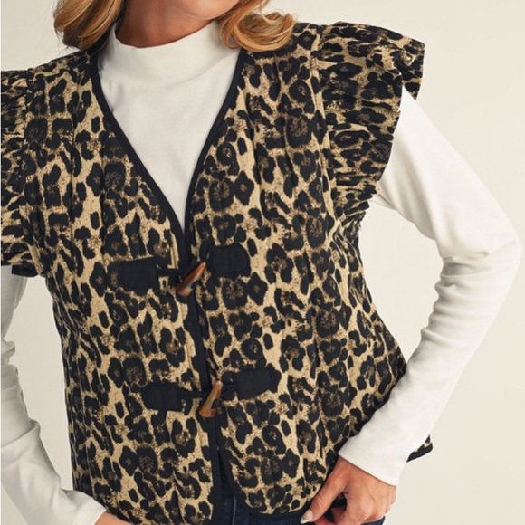 entro | Tops | Entro Leopard Print Vest With Toggle Closures | Poshmark